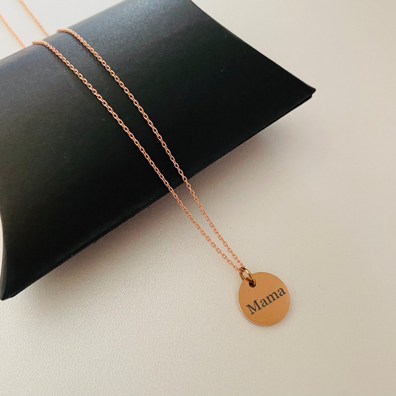 Personalized Tiny Pendant Necklace Engraved Pendant Necklace Initial ...