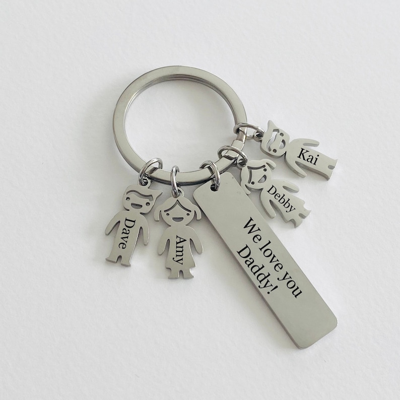 Family Children Keychain Personalized Handmade Engraved Keychain ...