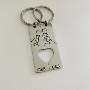 Personalized Couples Keychain Matching 2pc Couple Keychain Customized ...