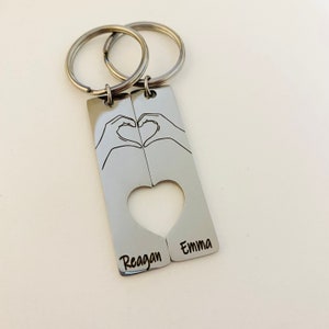 Personalized Couples Keychain Matching 2pc Couple Keychain Customized ...