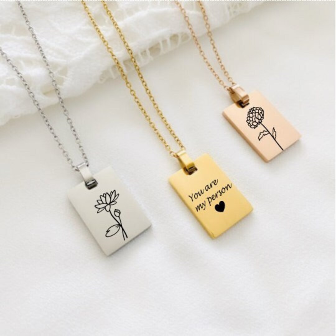 Engraved Pendant Personalized Necklace Engraved Pendant Necklace ...
