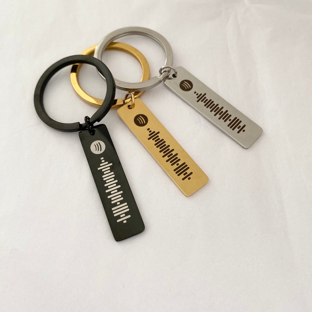 Personalized Scannable Music Code Keychain Music Song Code Engraved ...