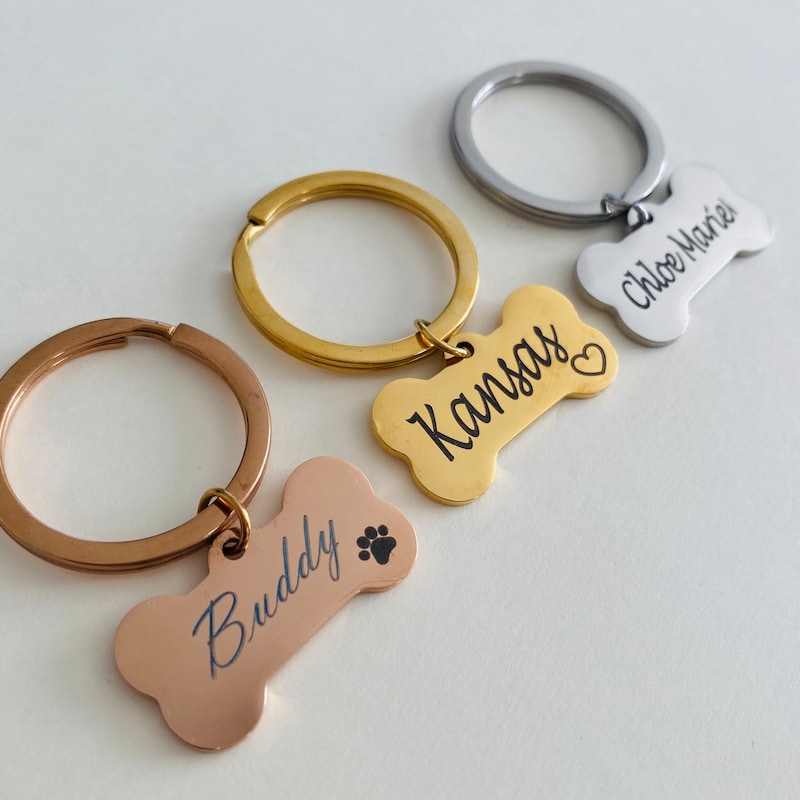 Dog Bone Keychain - Etsy