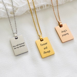 Engraved Pendant Personalized Necklace Engraved Pendant Necklace ...