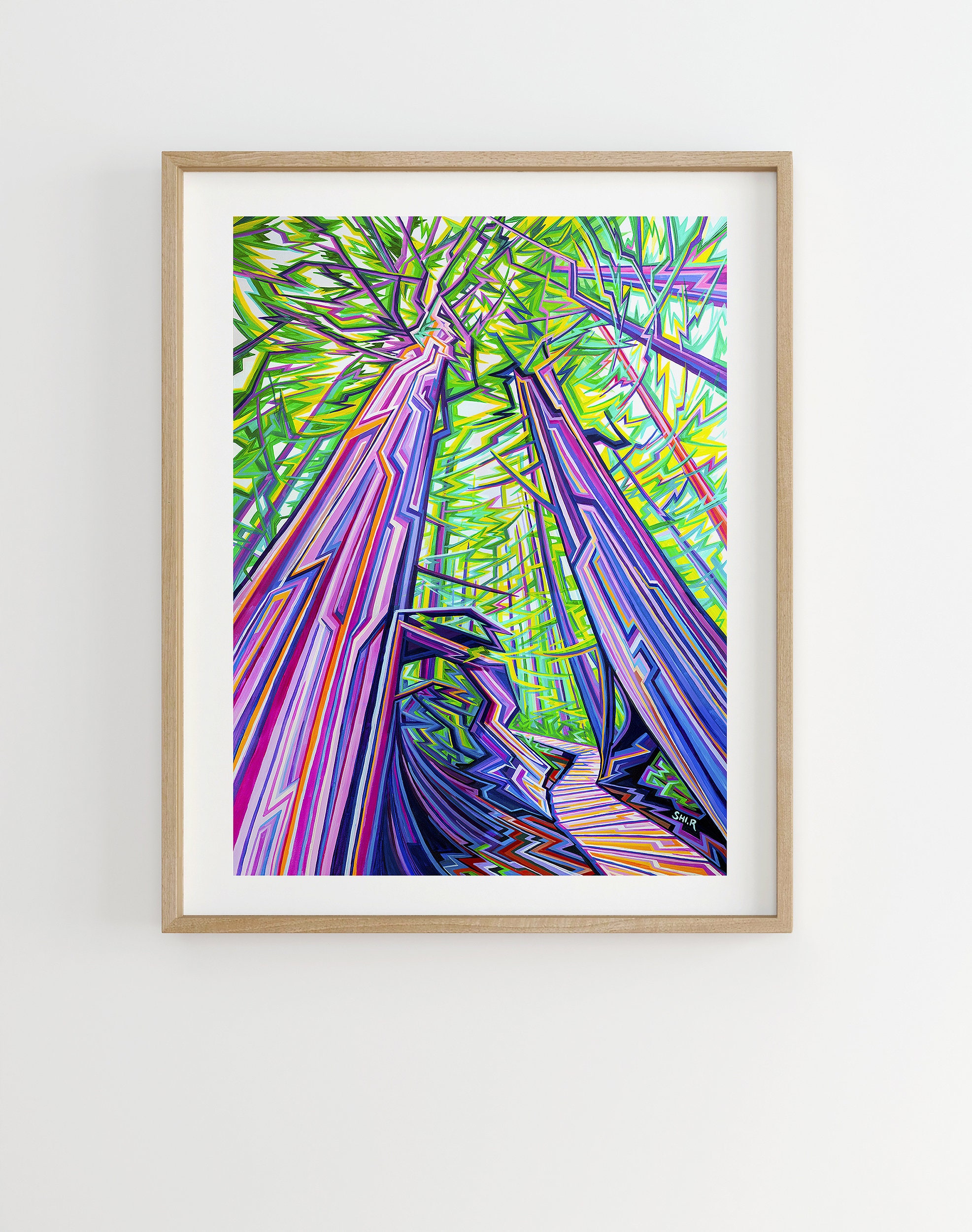 Tree Painting Wall Art, Giant Cedar Tree Poster, Vancouver Rainforest ...