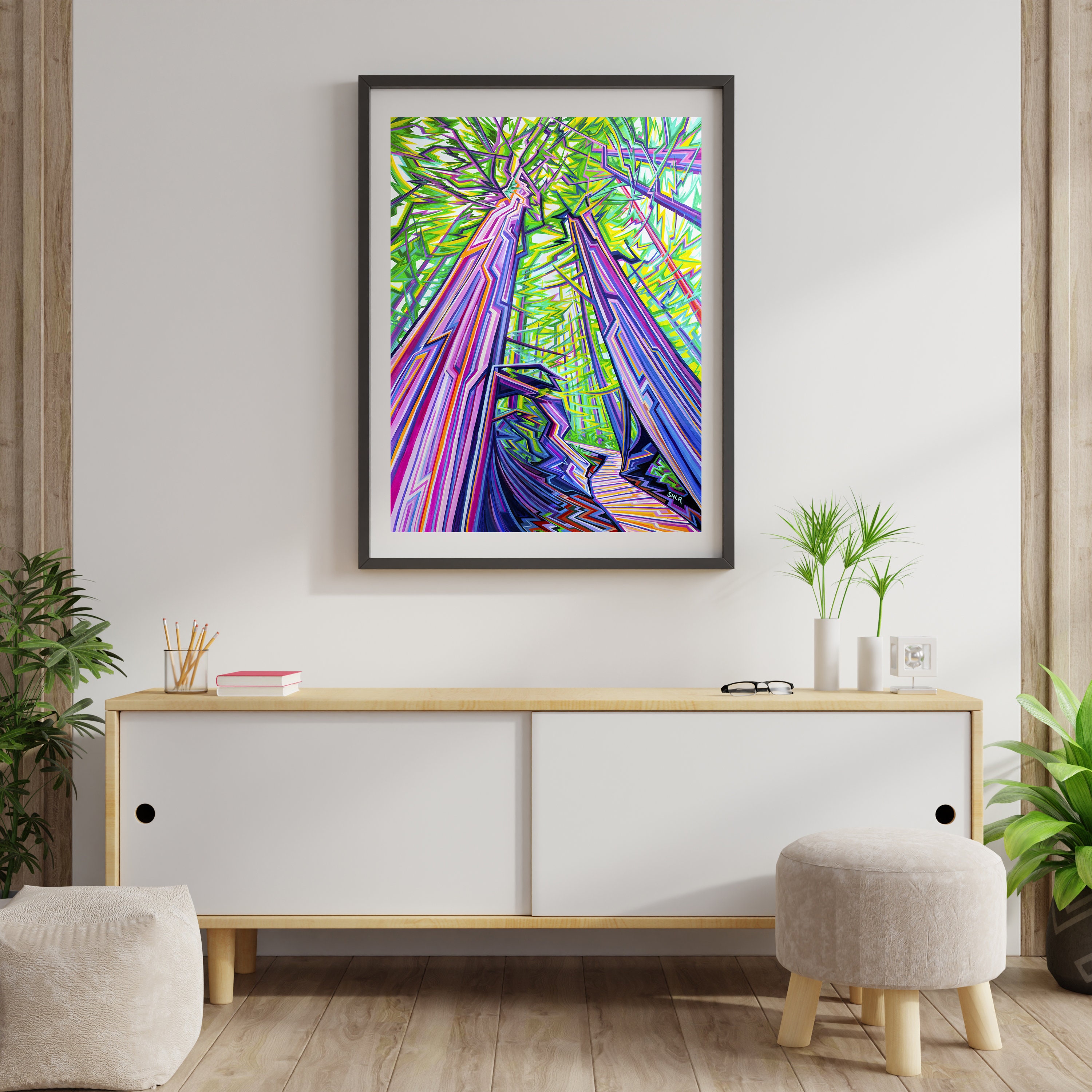 Tree Painting Wall Art Giant Cedar Tree Poster Vancouver - Etsy