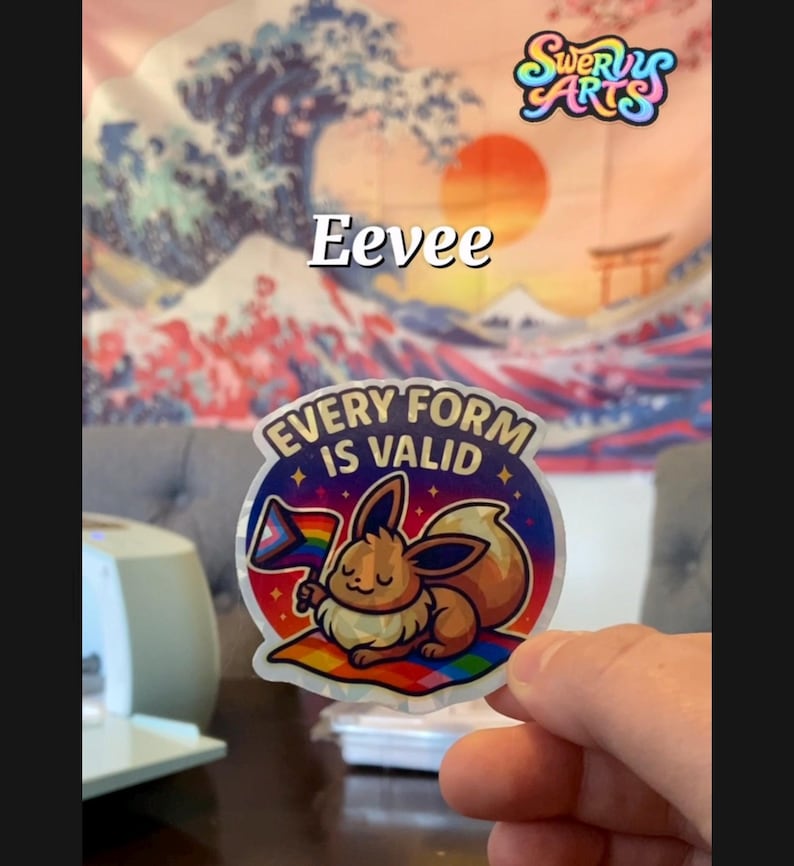 Eevee Vinyl Sticker - LGBTQ Picnic - Evolution Pride - Etsy