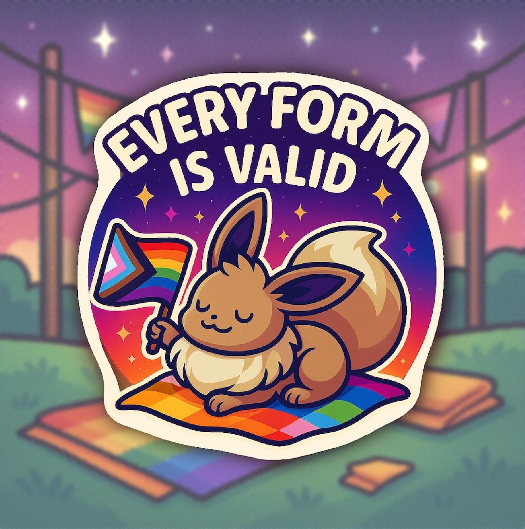 Eevee Vinyl Sticker - LGBTQ Picnic - Evolution Pride - Etsy