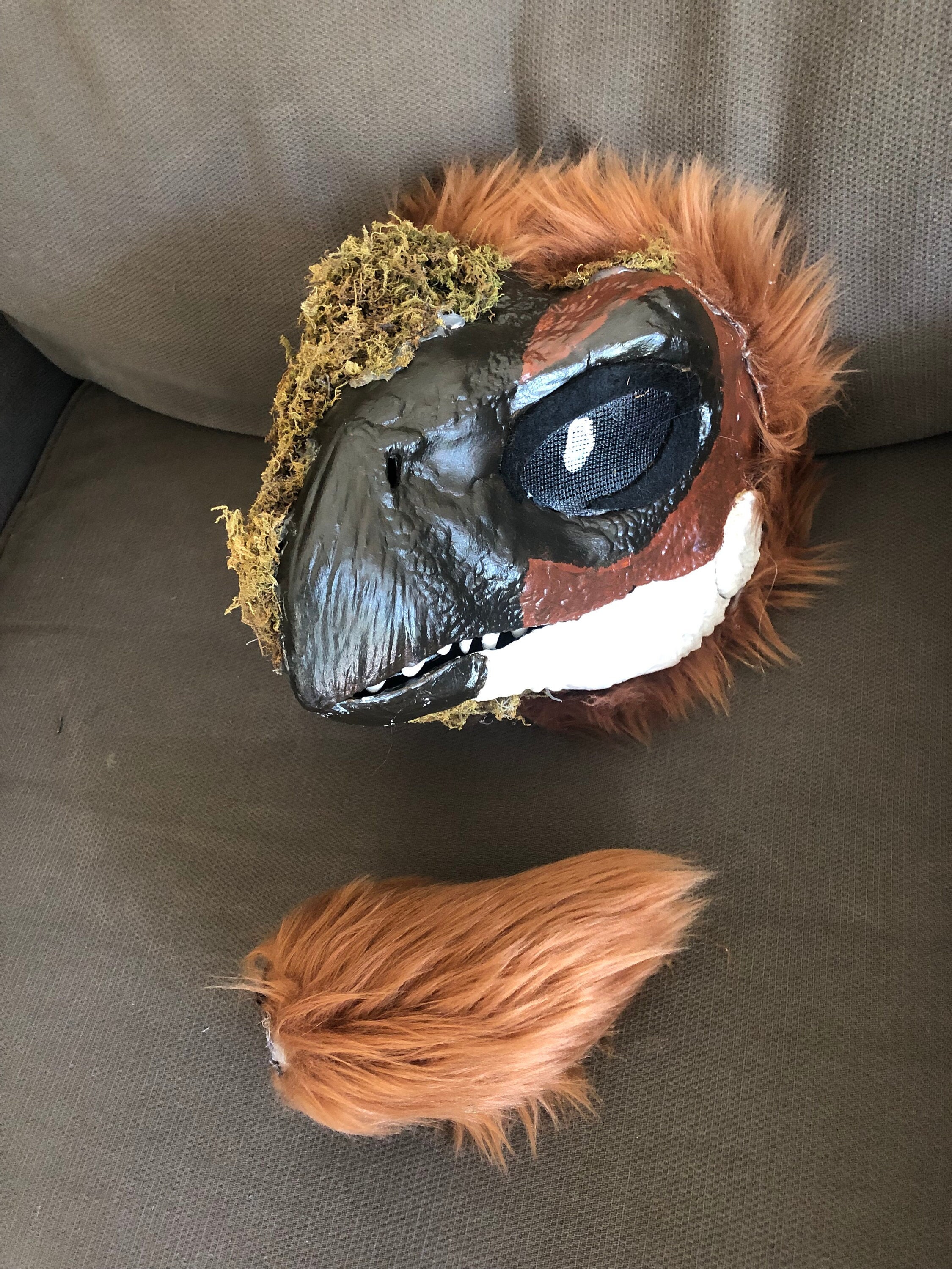 MQ Fursuit/dino Mask Head and Tail Raptor Mask Premade - Etsy