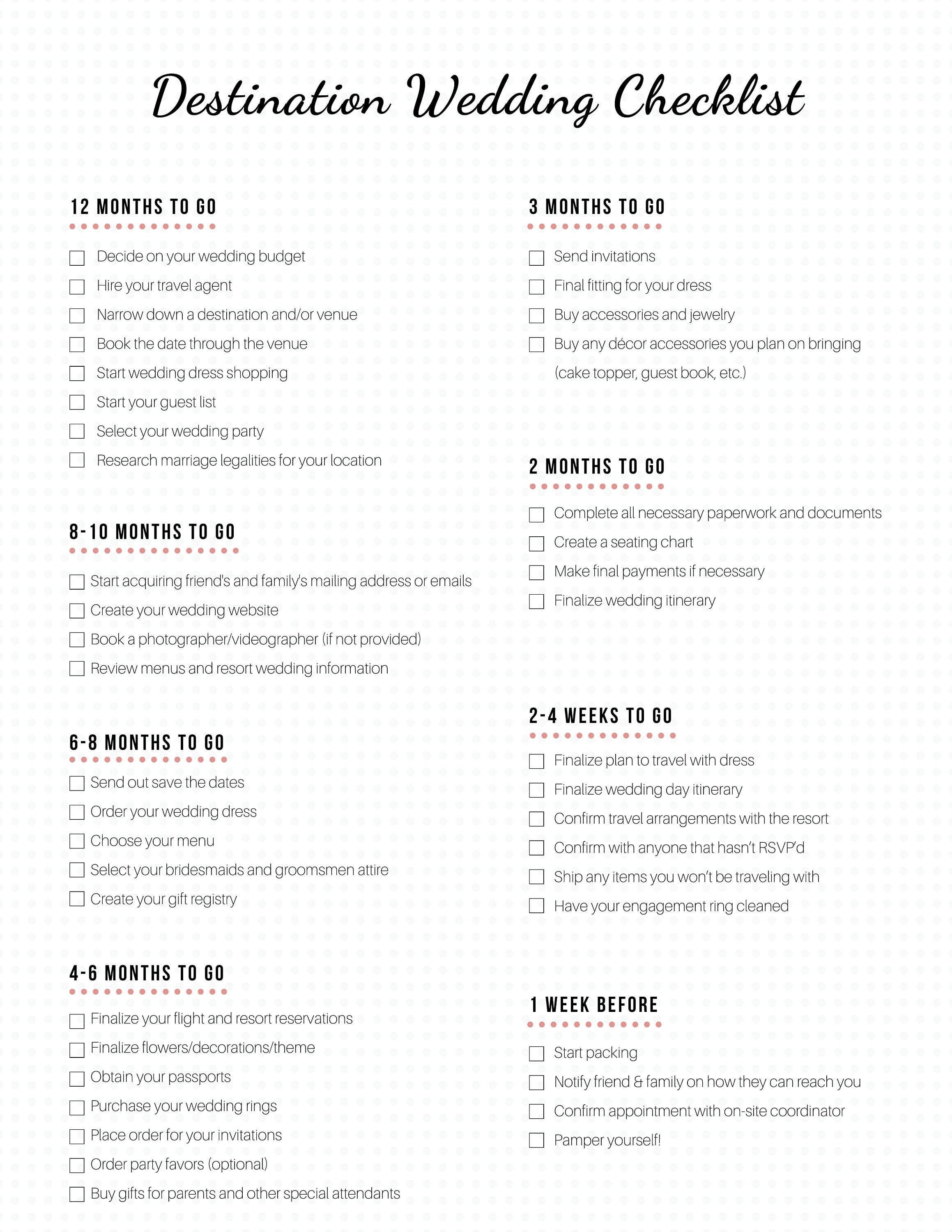 Destination Wedding Checklist Pdf Ubicaciondepersonas cdmx gob mx