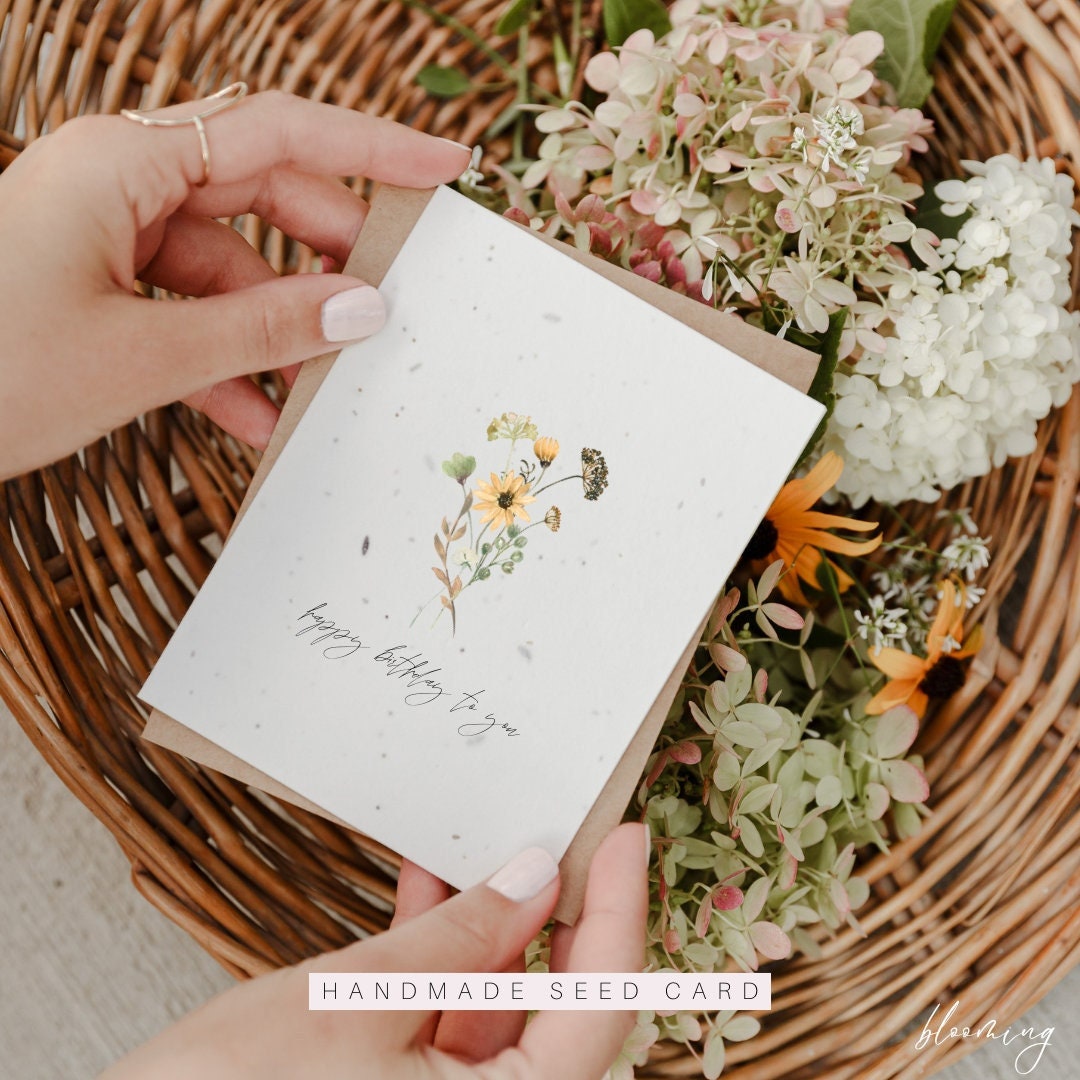 Seed Happy Birthday to You Card, 6x4,birthday Card Greeting Card, Hand ...