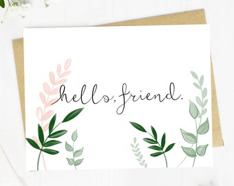 Hello Friend Card | Etsy
