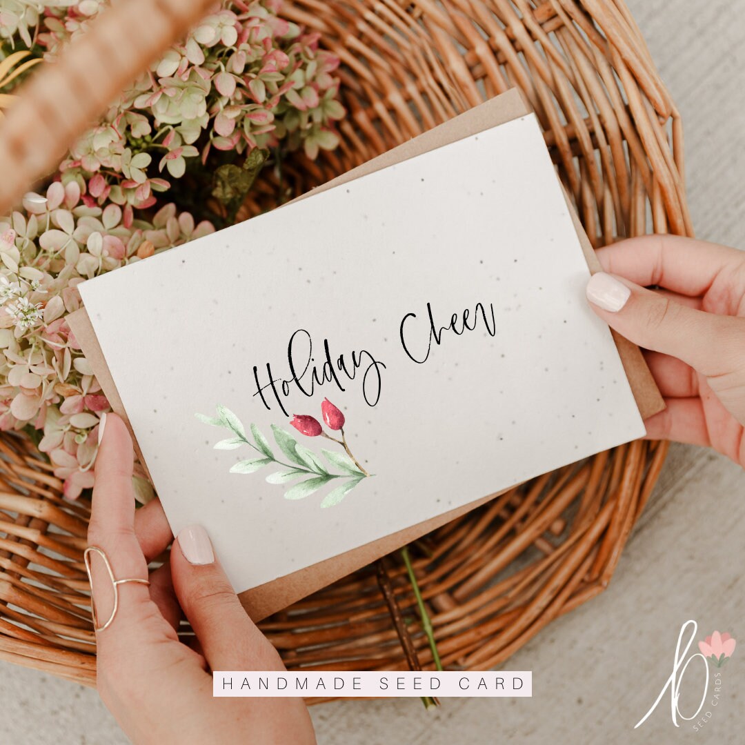 Seed Card, Christmas Card, Holiday Cheer, 6x4, Greeting Card, Handmade ...