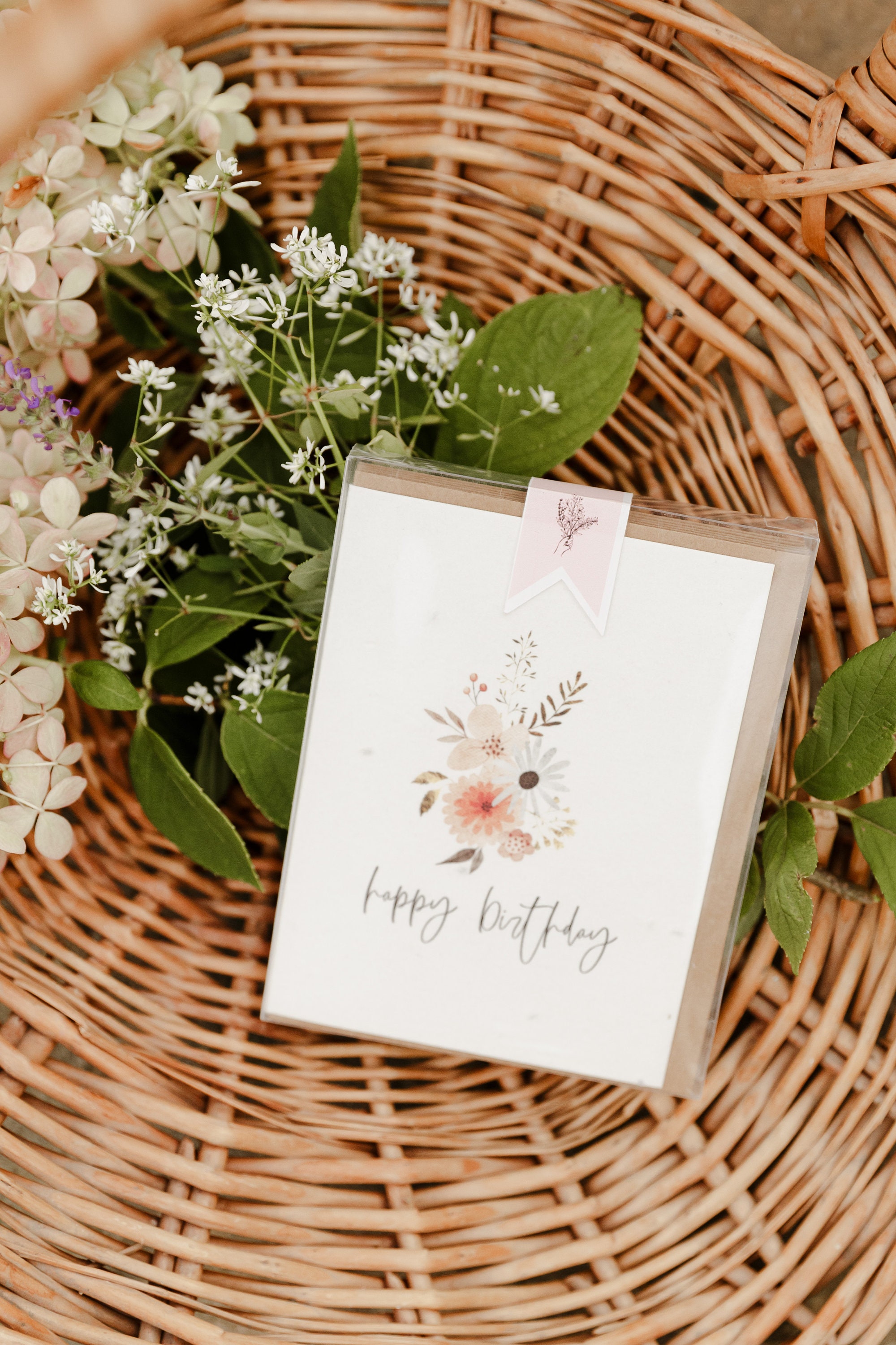 Seed Card, Happy Birthday Card, 6x4", Greeting Card, Hand Drawn, Floral ...