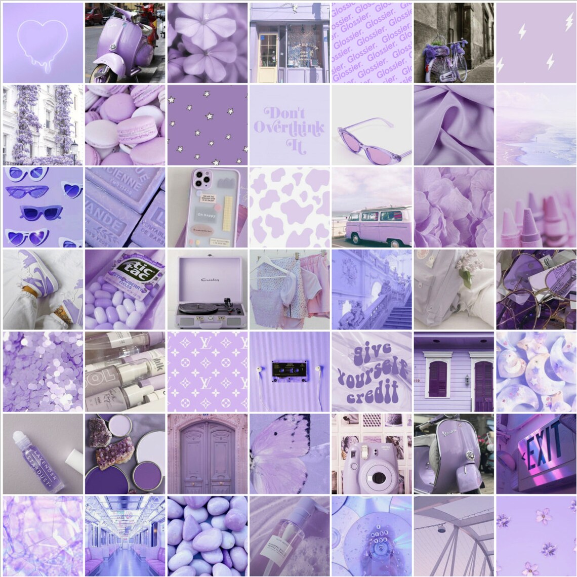 Pastel Purple Photo Collage 50pc | Etsy