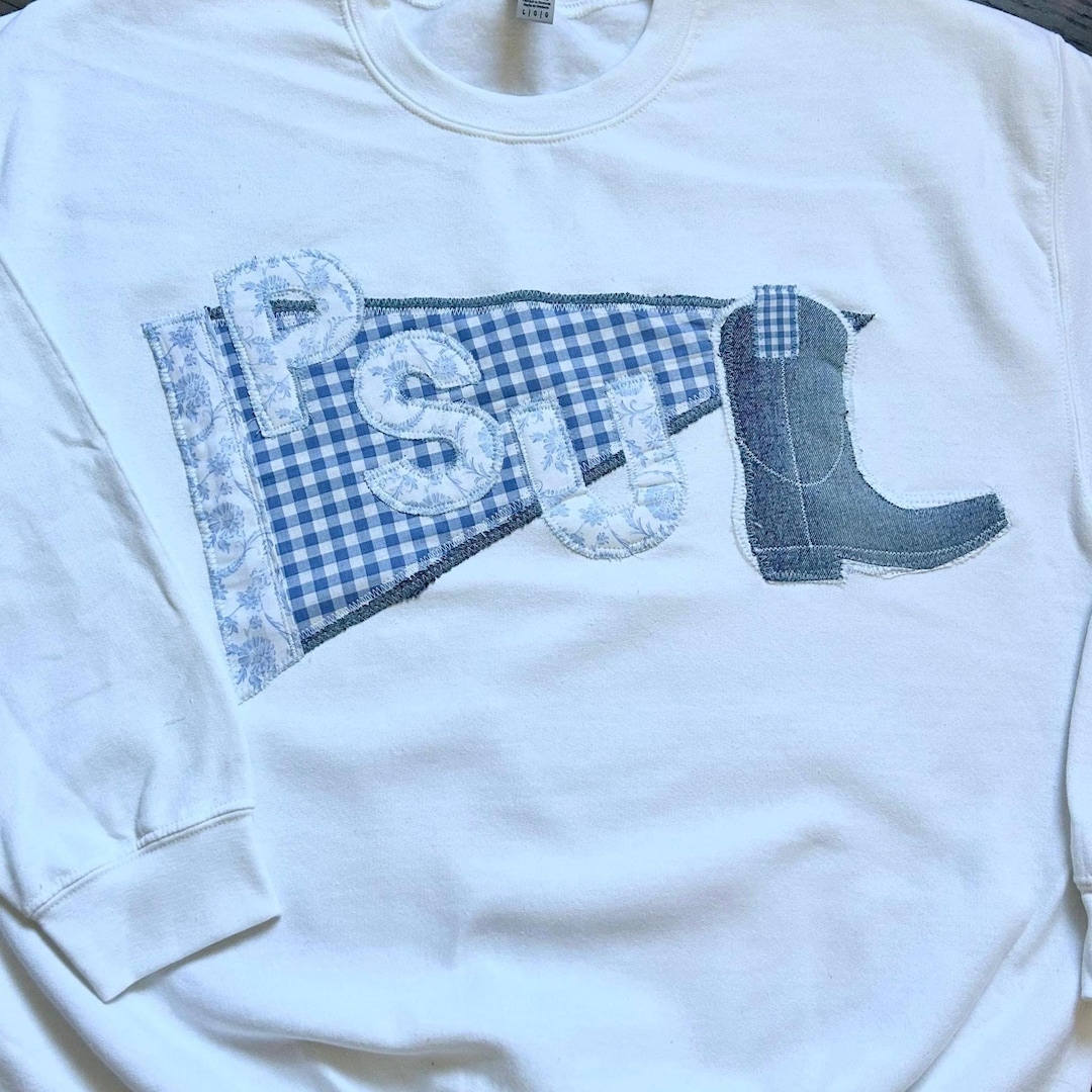 CUSTOM College Sweatshirt, Applique Preppy Sweatshirt, Pennant Applique Sweatshirt, Personalize ...