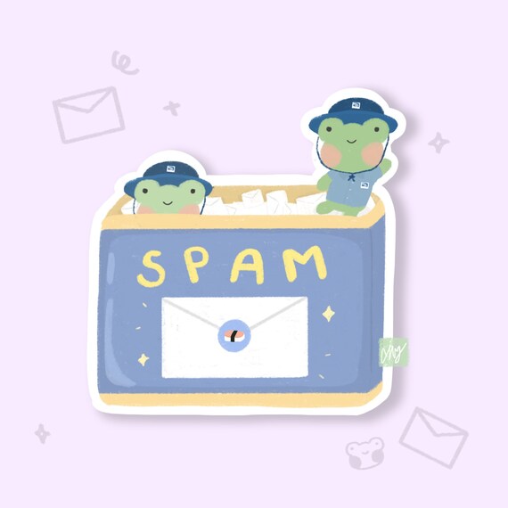 Cute Frog Spam Mail Vinyl Sticker | Etsy