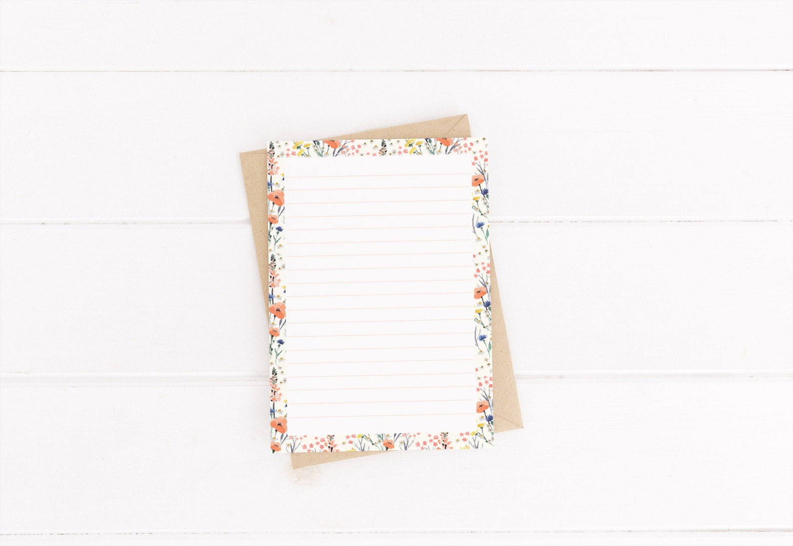 Printable 5x7 Floral Stationery Set Letter Writing Paper | Etsy