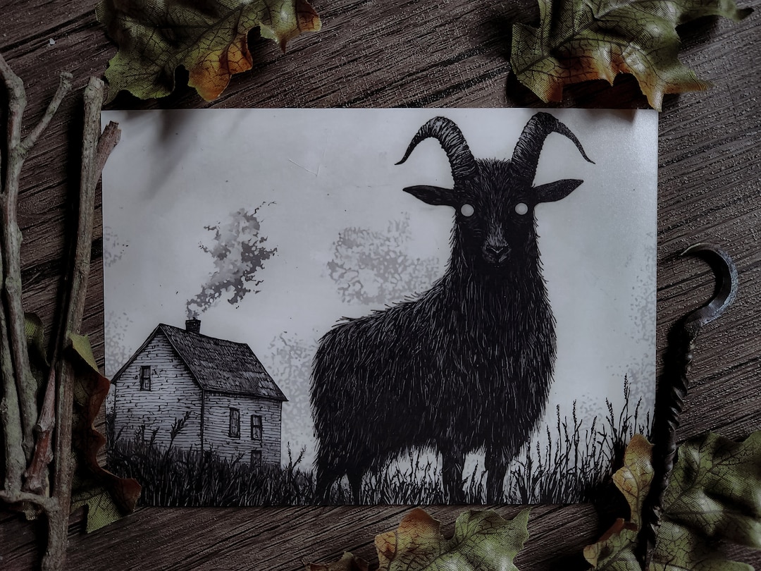The Black Goat - 7" X 5" Art Print - Digital Art - Witchcraft - Etsy
