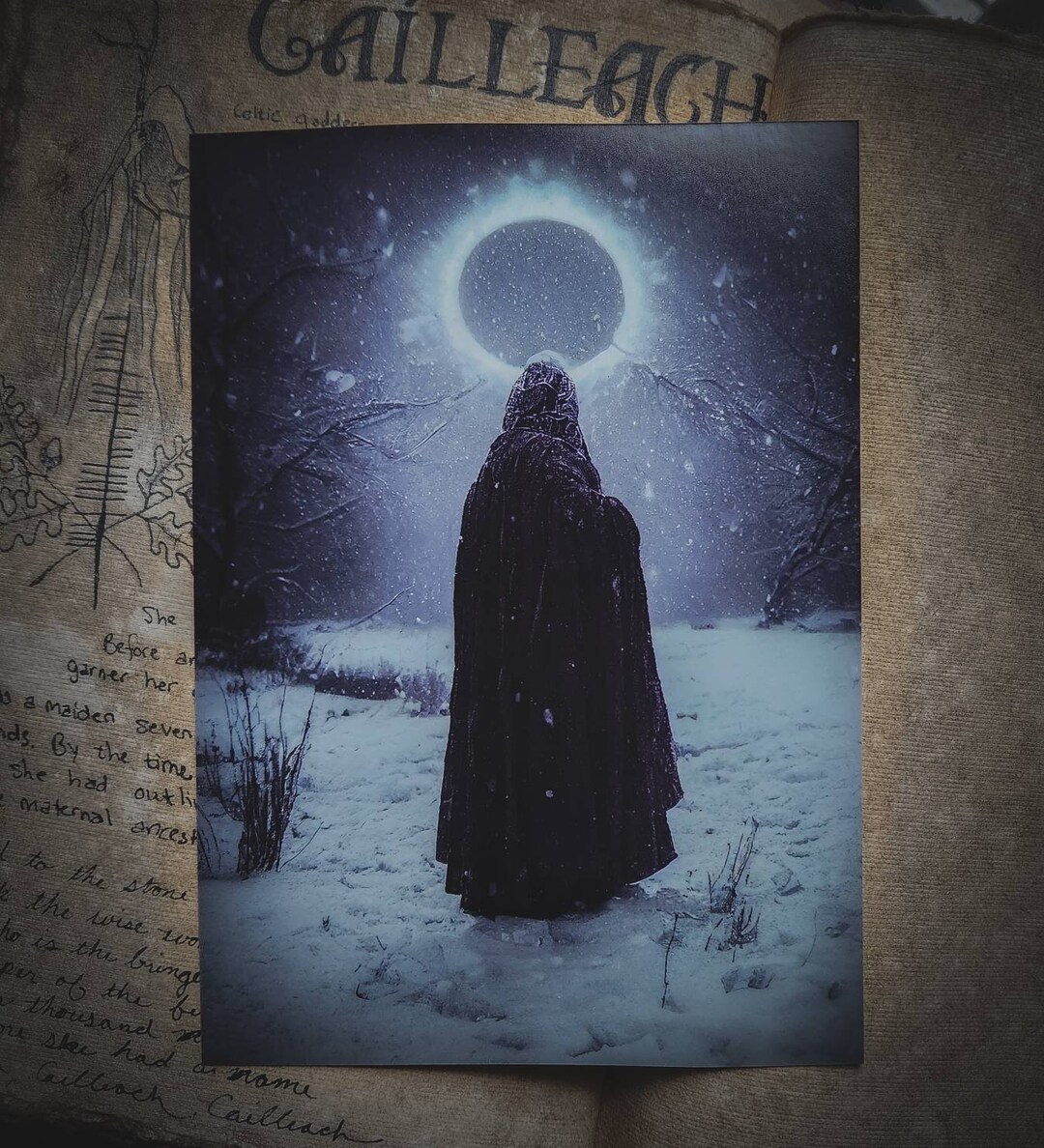 The Winter Crone Eclipse - Art Print - the Cailleach - Winter Solstice ...