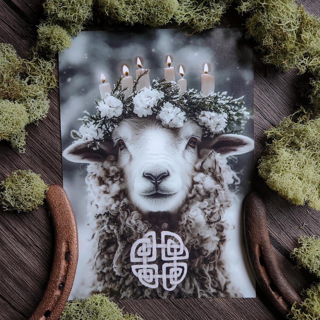 Celtic Knot Sheep - 7" X 5" Art Print - Imbolc Candlemas Digital Art ...