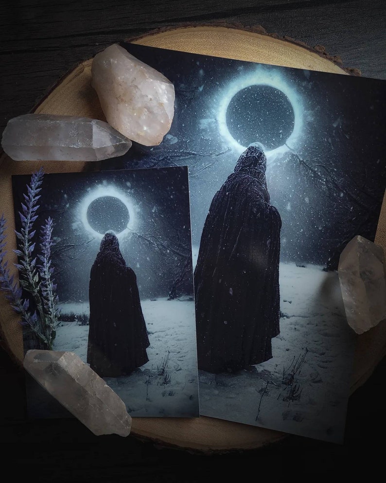 The Winter Crone Eclipse Art Print the Cailleach Winter - Etsy