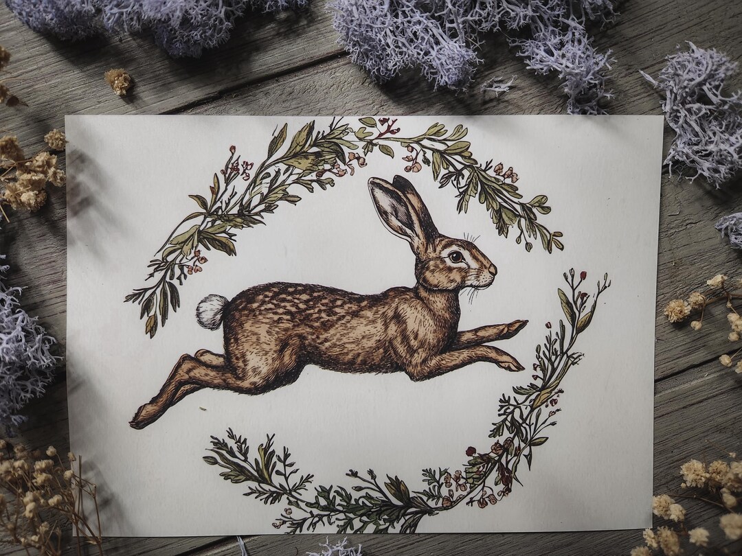 Harbinger of Spring - 7" X 5" Art Print - Digital Art - Ostara - Rabbit ...