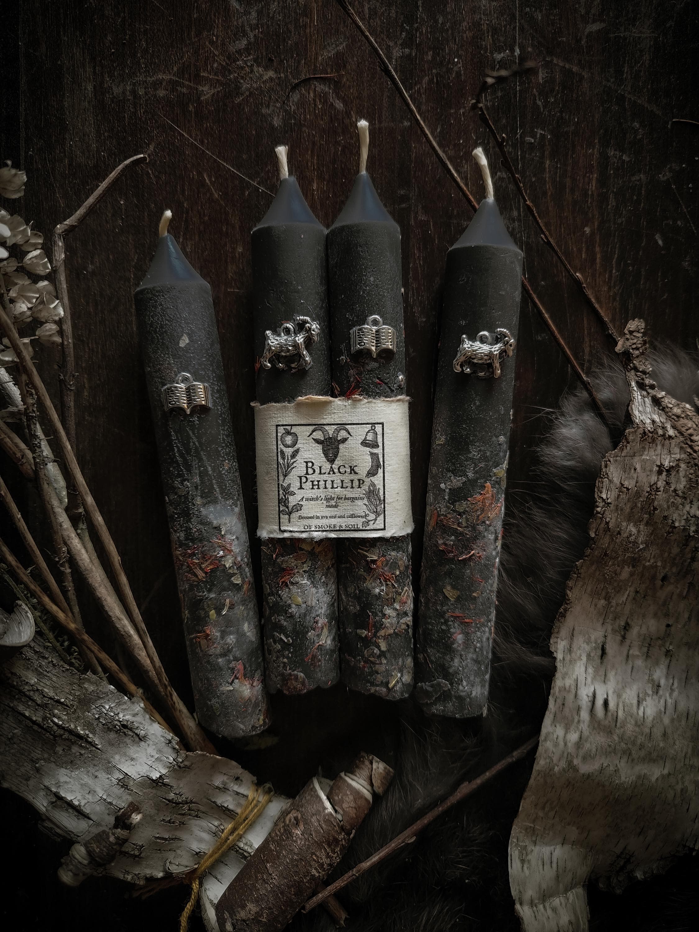 Black Phillip Ritual Taper Candles Beeswax Soy Blend For Pact