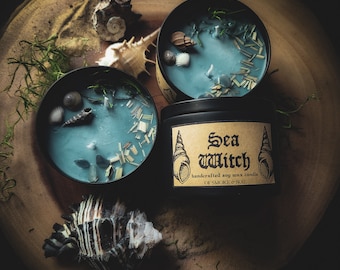 Sea Magick Ritual Candle~ Witchcraft, Sea Shell, Moonstone, Sea Witch ...