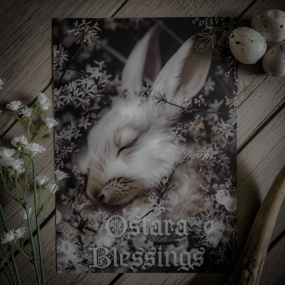 Ostara Blessings - 7" X 5" Art Print - Digital Art - Rabbit - Bunny ...