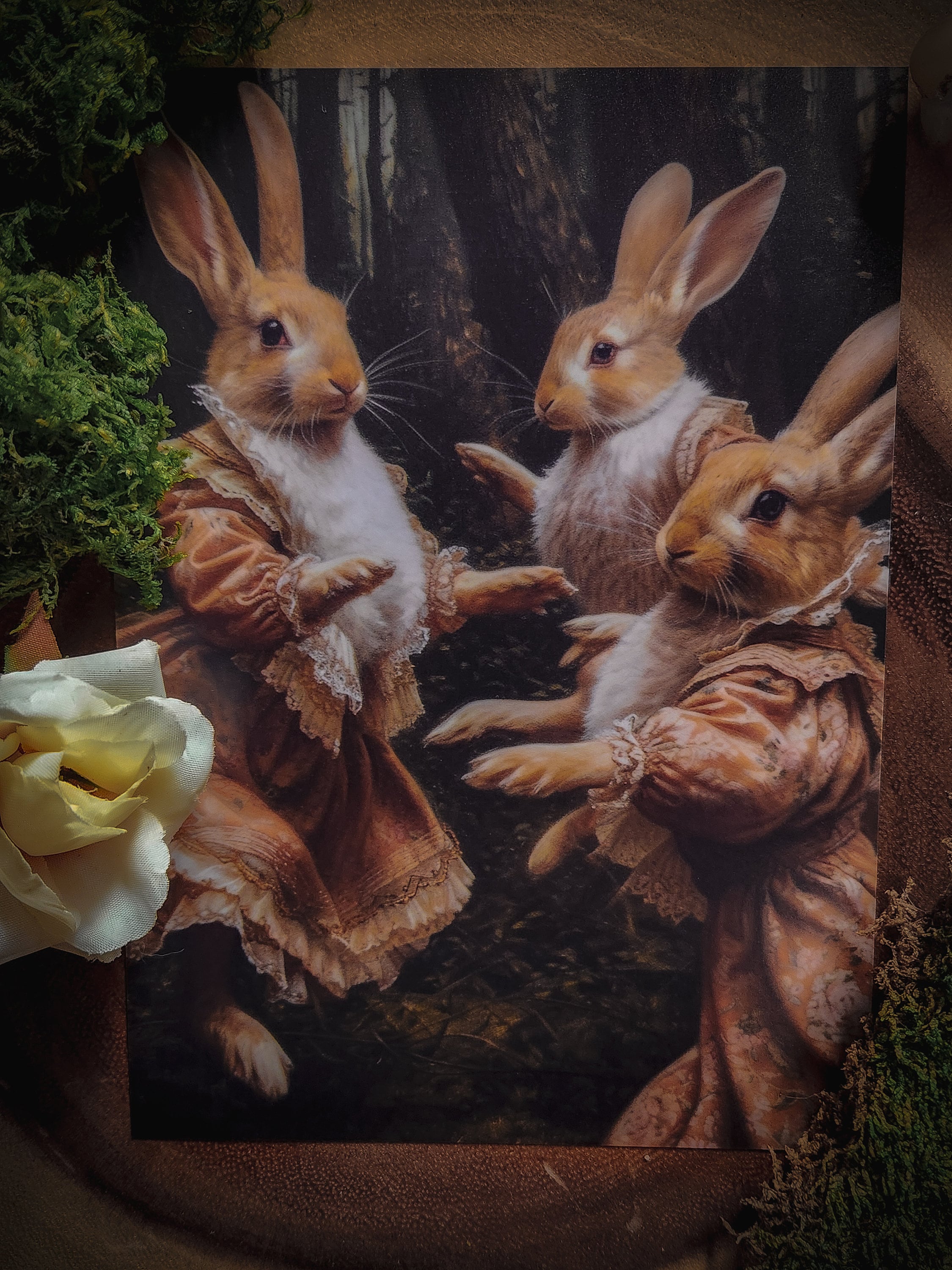 The Dancing Hares - 7" X 5" Art Print - Digital Art - Ostara ...