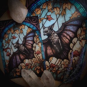 Stained Glass Bat Art Print Gothic Cathedral Window - Etsy