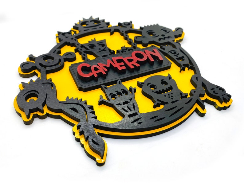 Monster Kids Wooden Sign Custom Plaque Personalized Name Kids Play Room ...