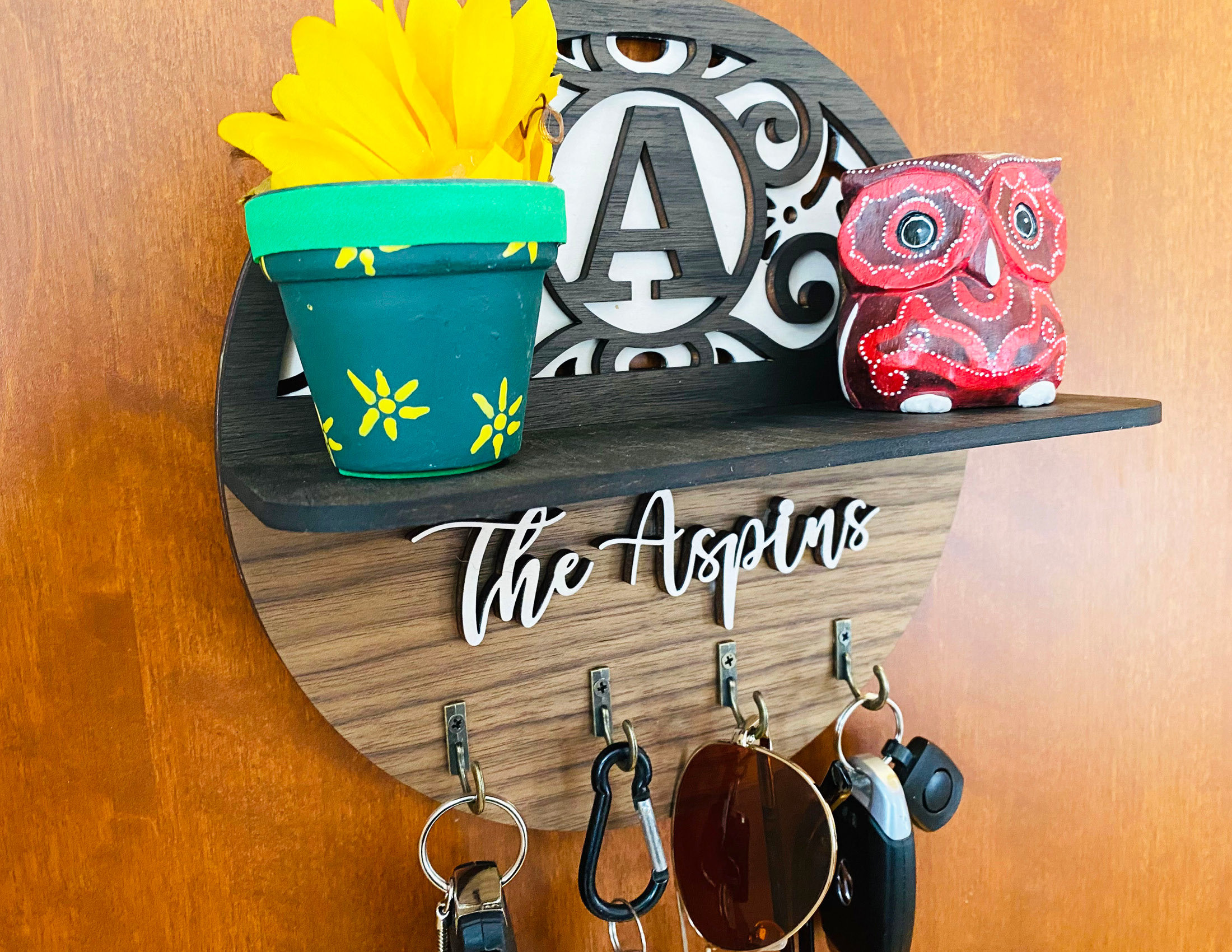 Custom Wall Key Holder Wall Key Hook Monogram Key Holder - Etsy