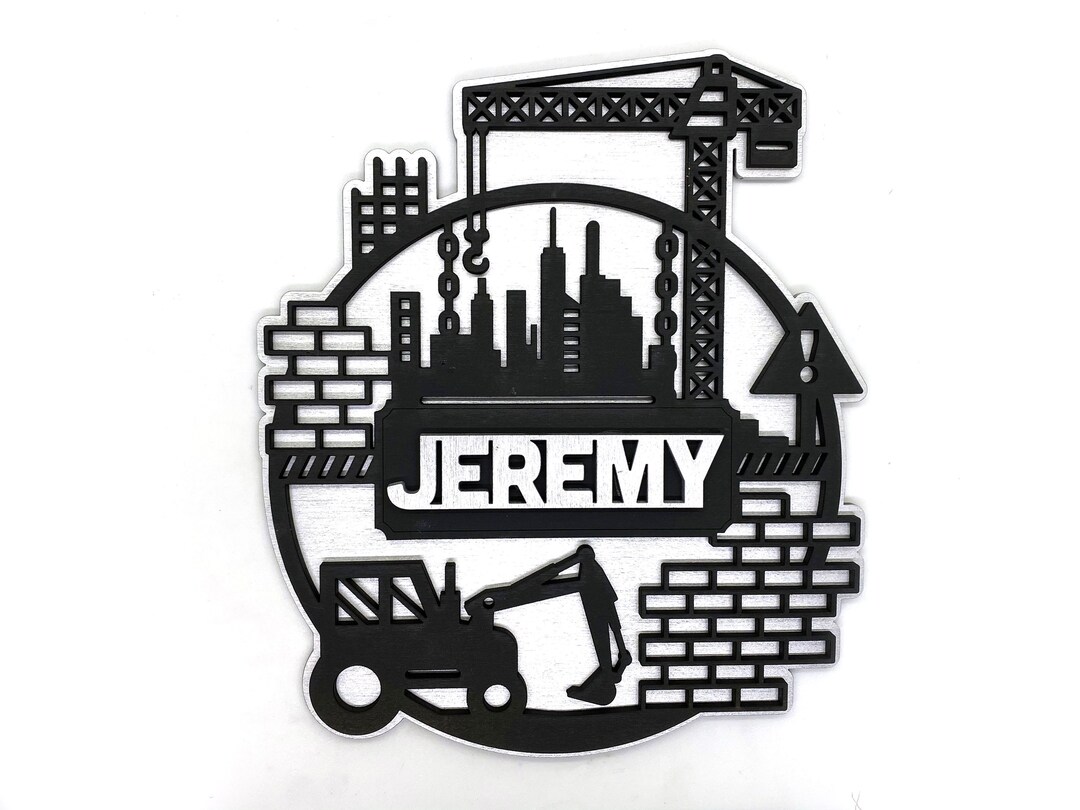 Construction Vehicle Wooden Sign Custom Plaque Personalized Name ...
