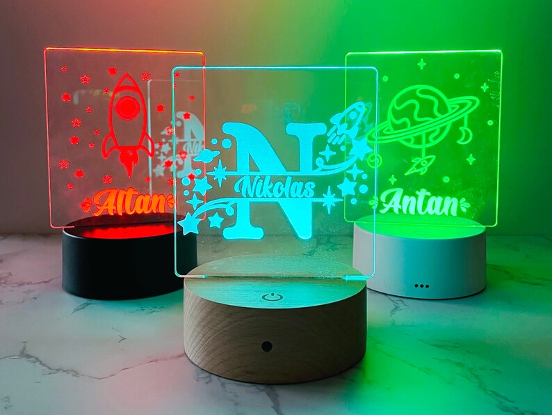 Space Theme LED Light, Monogram Light, Night Light, Nursery Light ...