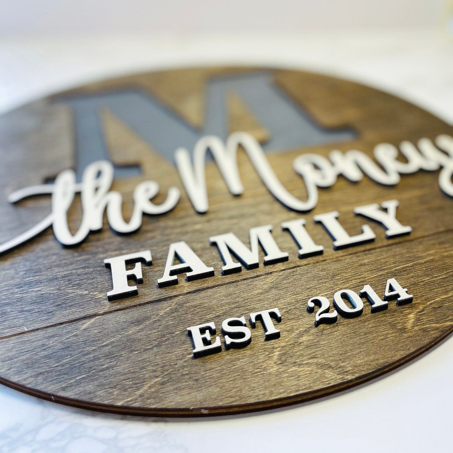 Wood Monogram Sign | Custom Wood Family Name Sign | Front Porch Sign ...