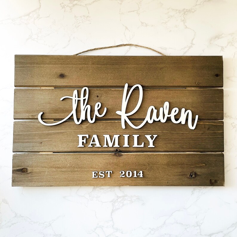 Wood Monogram Sign Custom Wood Family Name Sign Front - Etsy