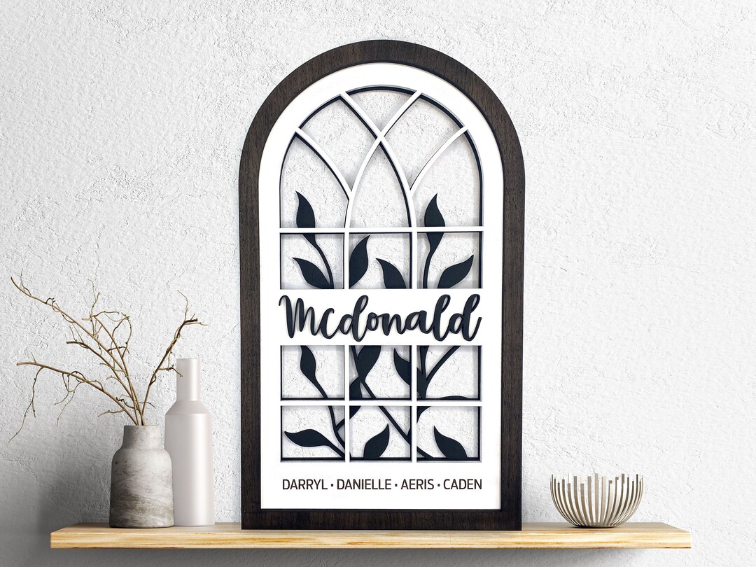 Wooden Home Decor Arch With Optional Monogram | Interior Wood Arch ...