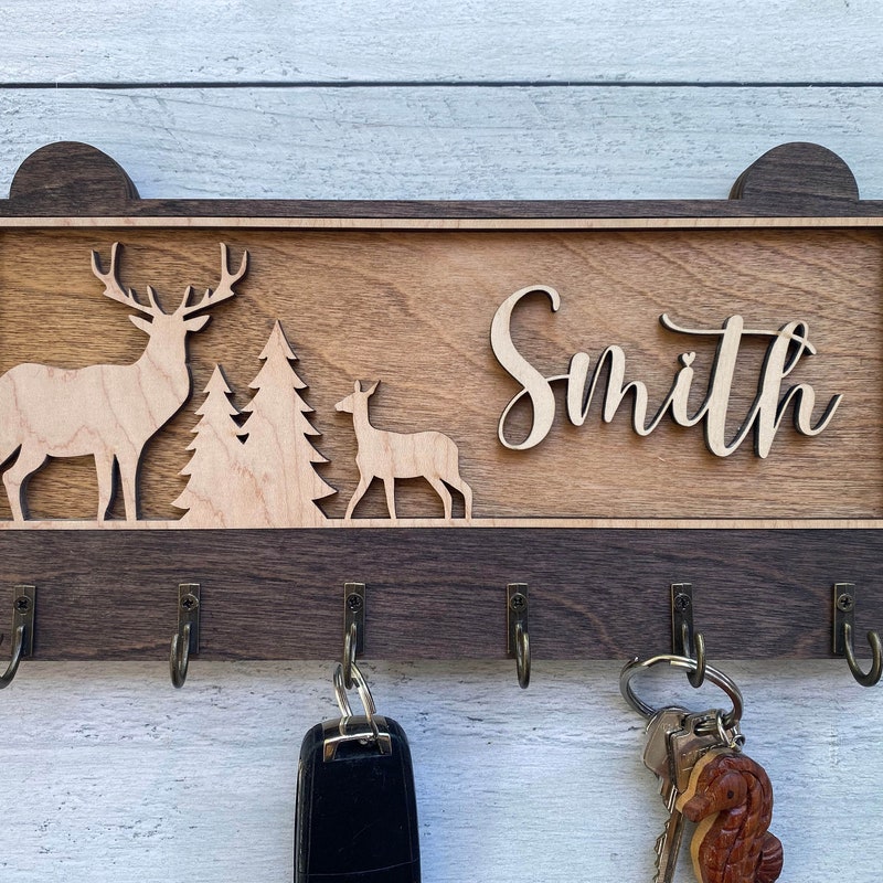 Wooden Key Wall Holder - Etsy