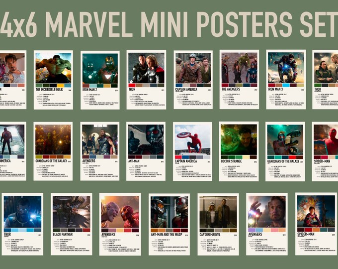 6x4 Marvel Mini Poster Set of 23 - Etsy
