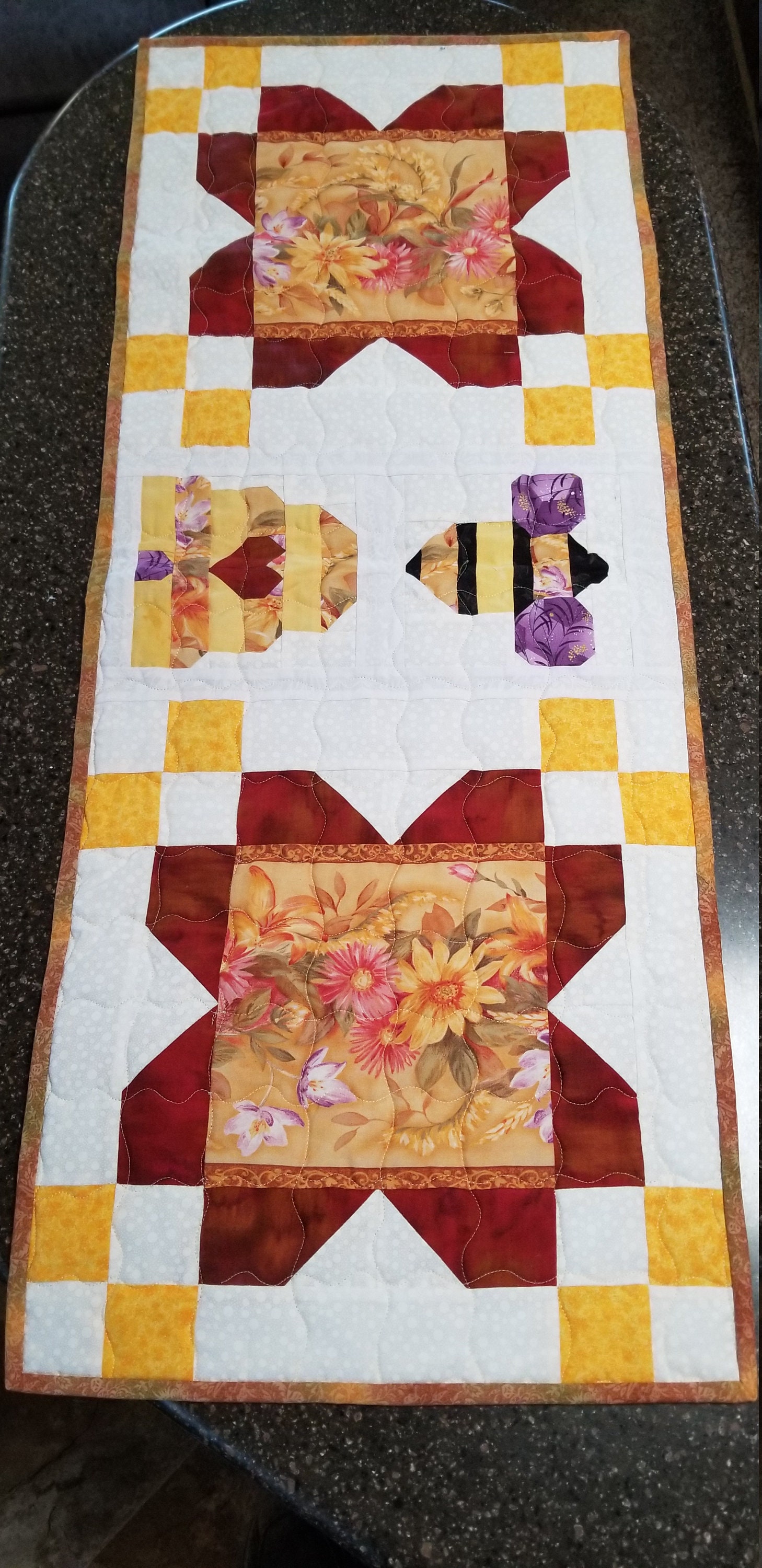 Golden Floral Runner, Free Shipping - Etsy