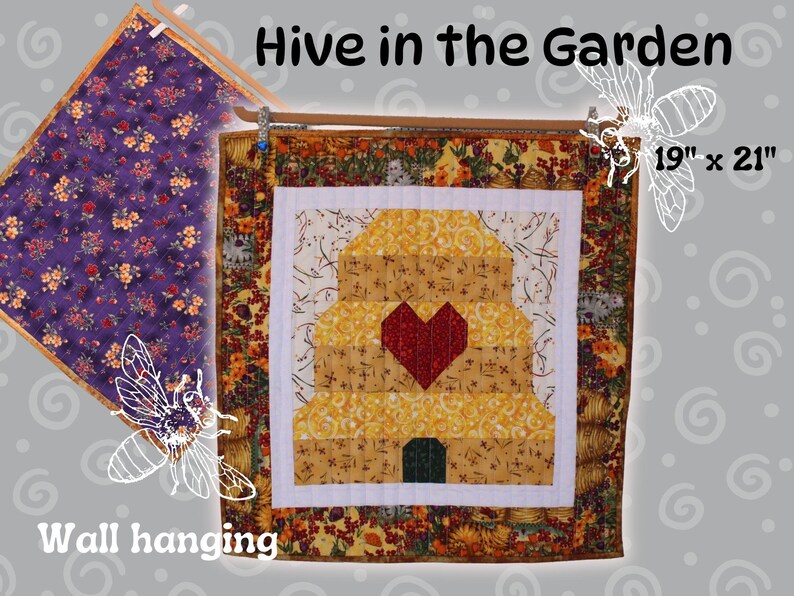 Hive in the Garden Quilted Wall Hanging, Free Shipping, Table Mat, Bee ...