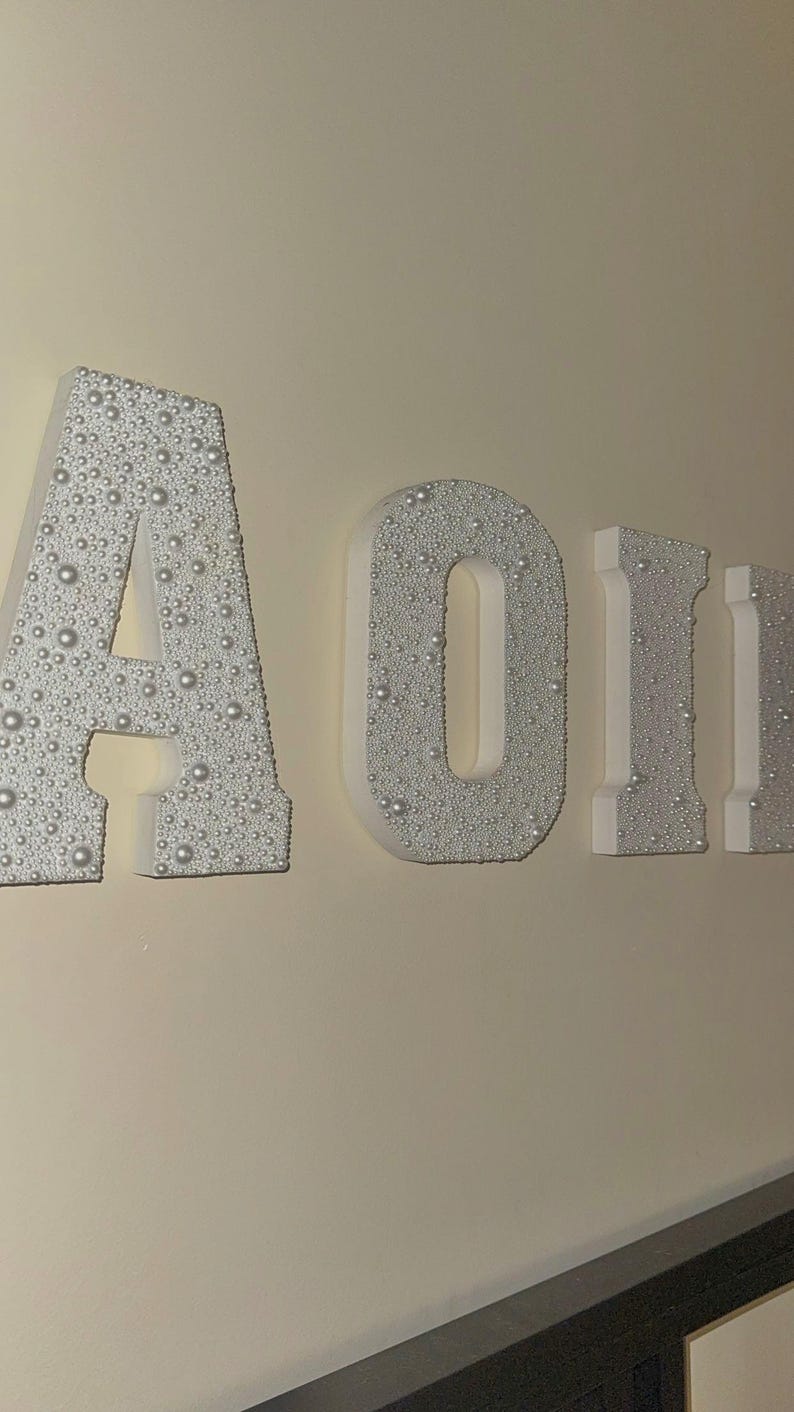 Hand Made White Pearl Letters - Etsy