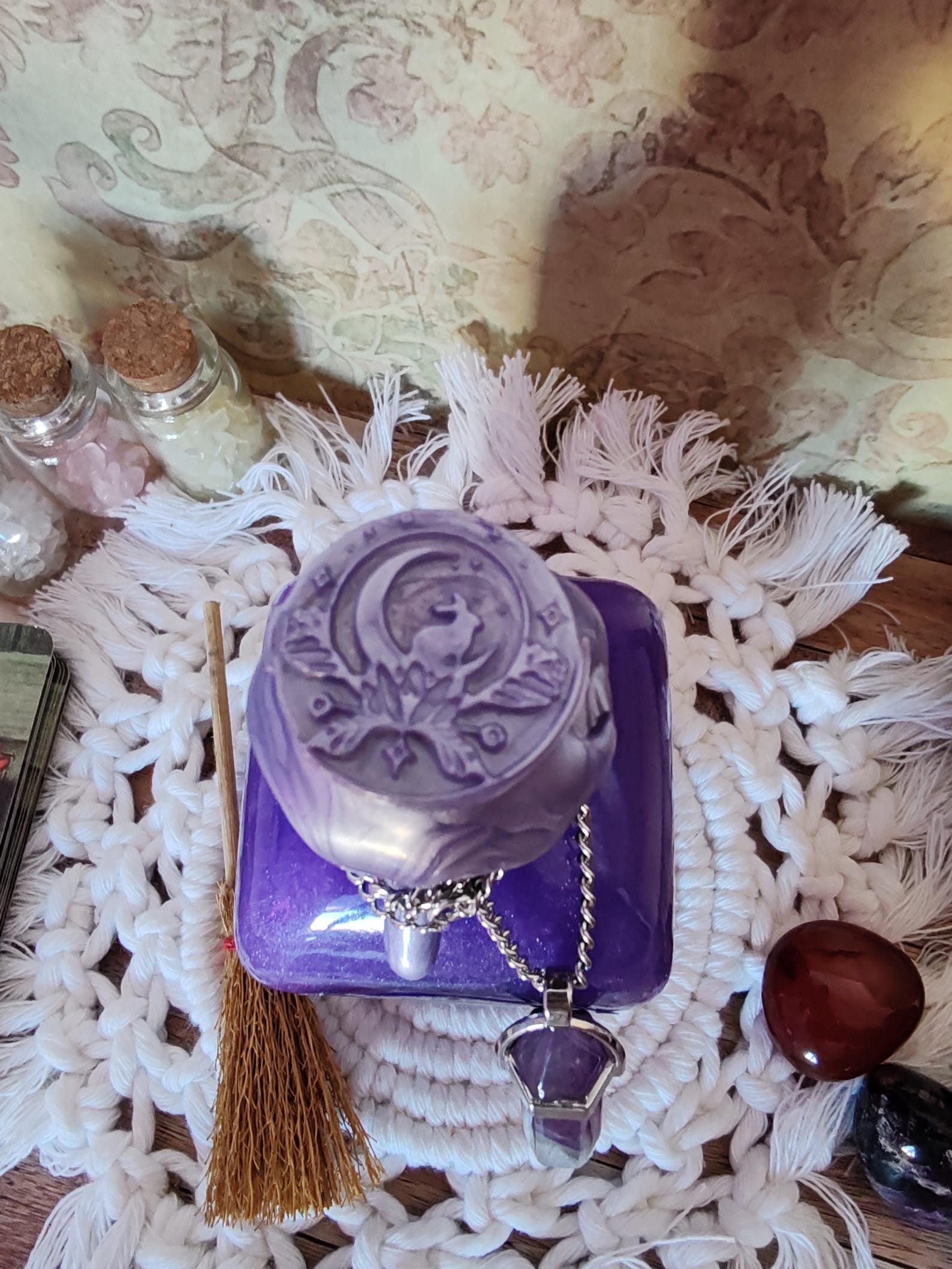 Magical Potion Bottles With Moon Water, Crystals, and Herbs, Whimsical ...