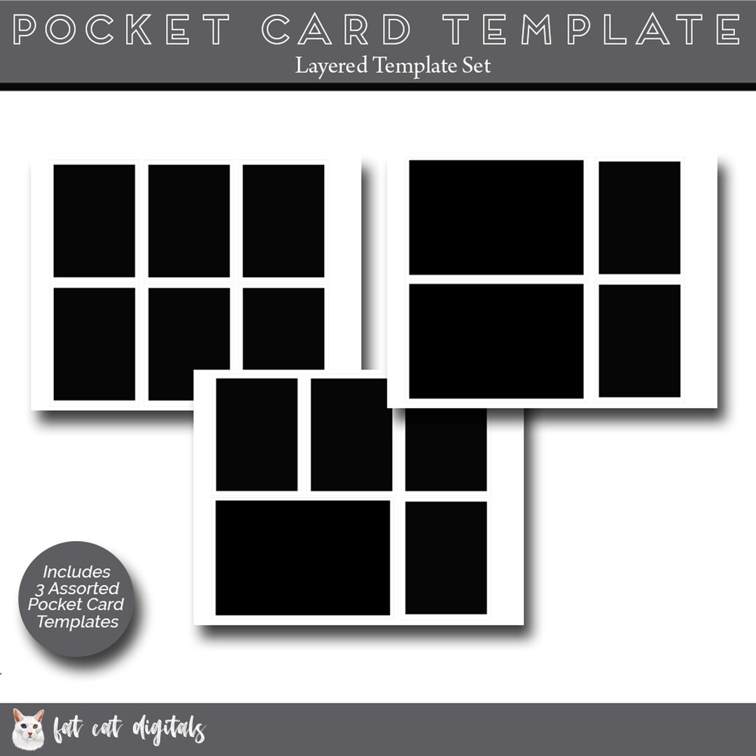 Pocket Card Layered Template Digital Printable - Etsy