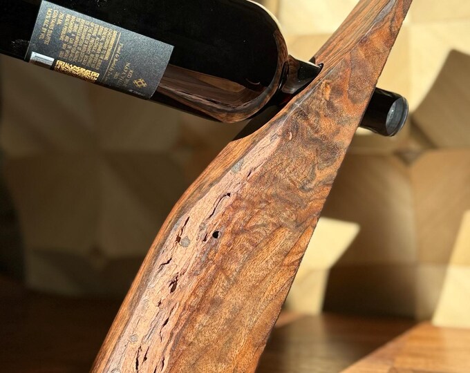 Handcrafted American Walnut Wine Holder Gravity-defying Balance Display ...