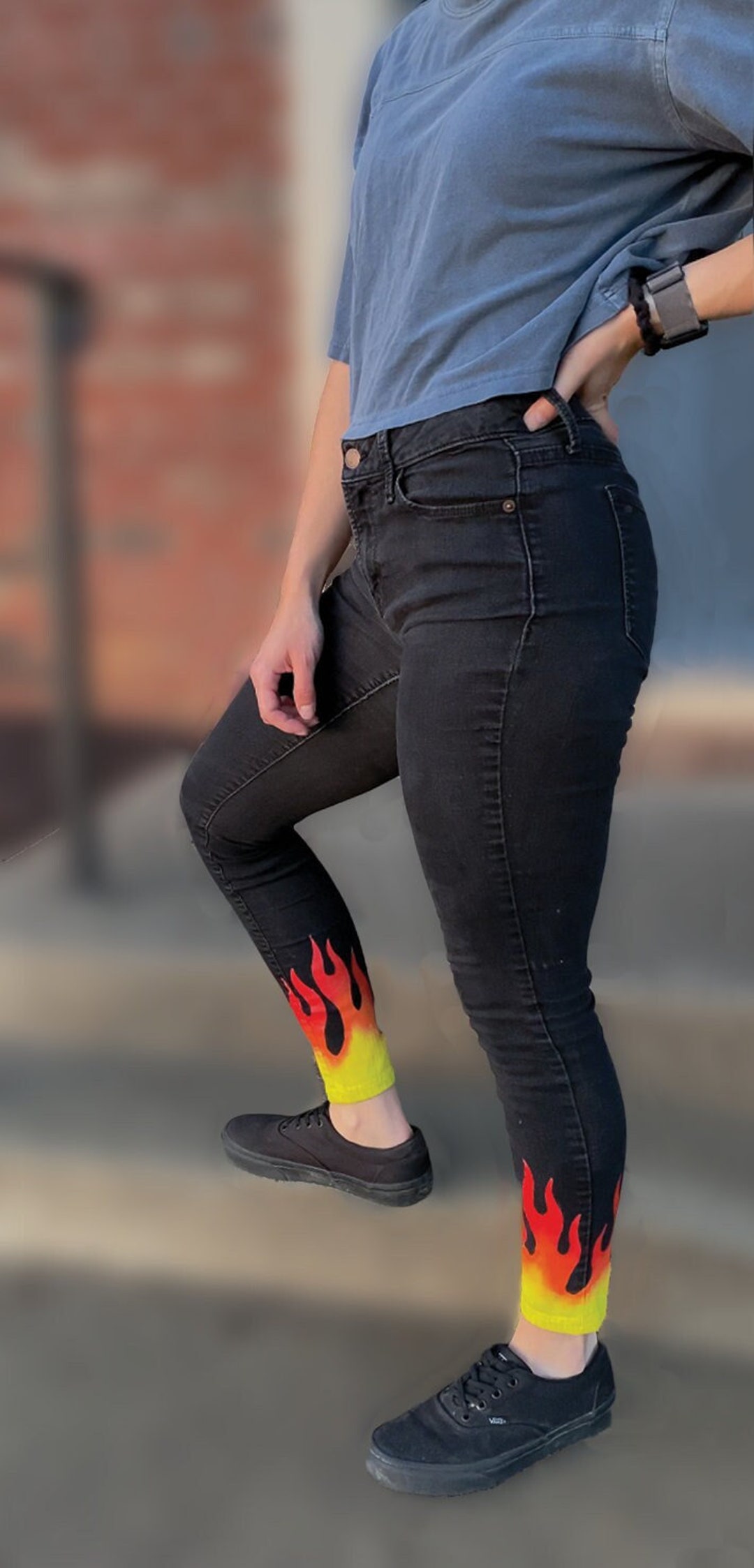 Flame Pants Fire Pants Flames Pants Custom Pants Hand - Etsy