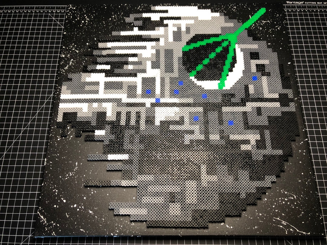 3D Perler Star Wars Death Star on a Painted 20x20 Canvas. - Etsy