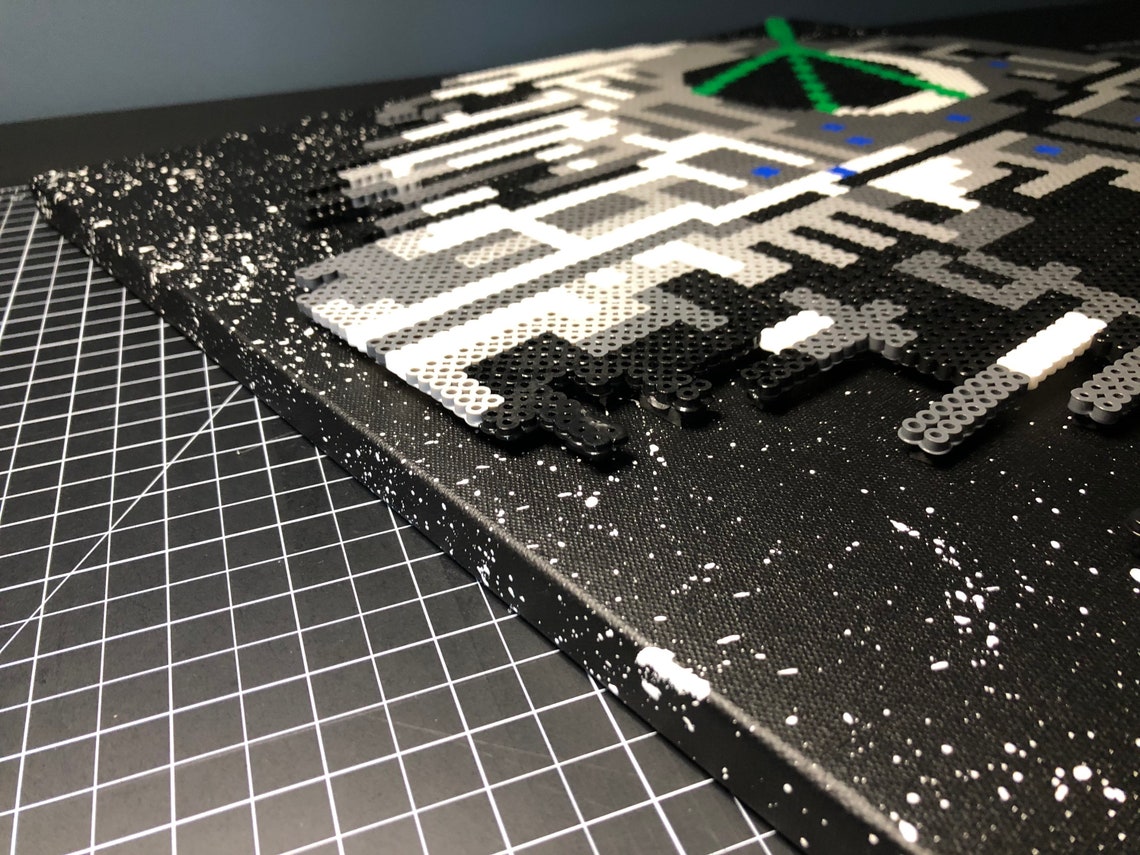 3D Perler Star Wars Death Star on a Painted 20x20 Canvas. - Etsy
